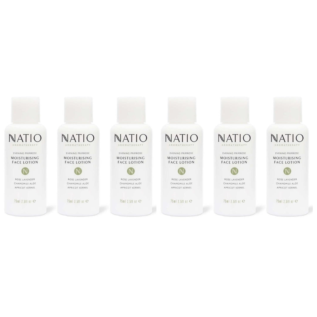 6 x Natio Aromatherapy Evening Primrose Moisturising Face Lotion 75mL ...