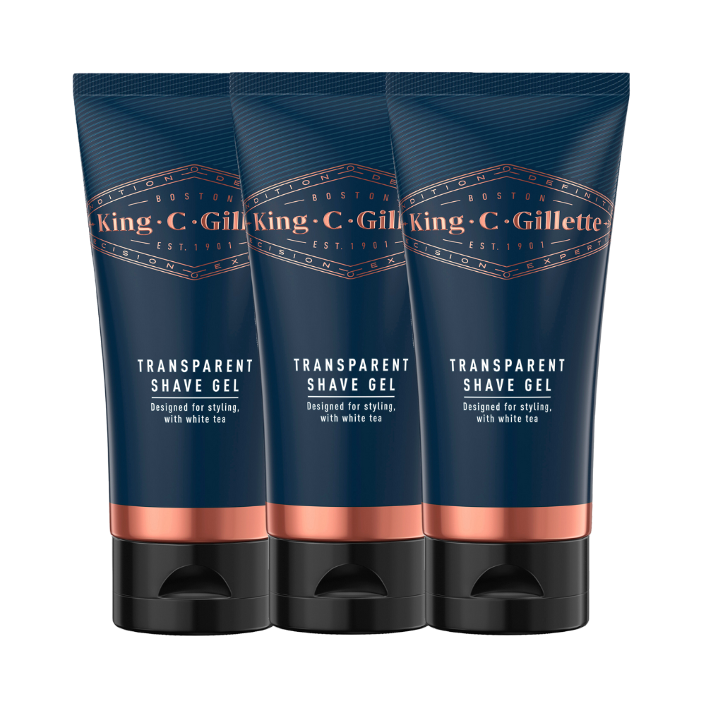 3 x King C. Gillette Transparent Shave Gel 150mL – On Trend Beauty