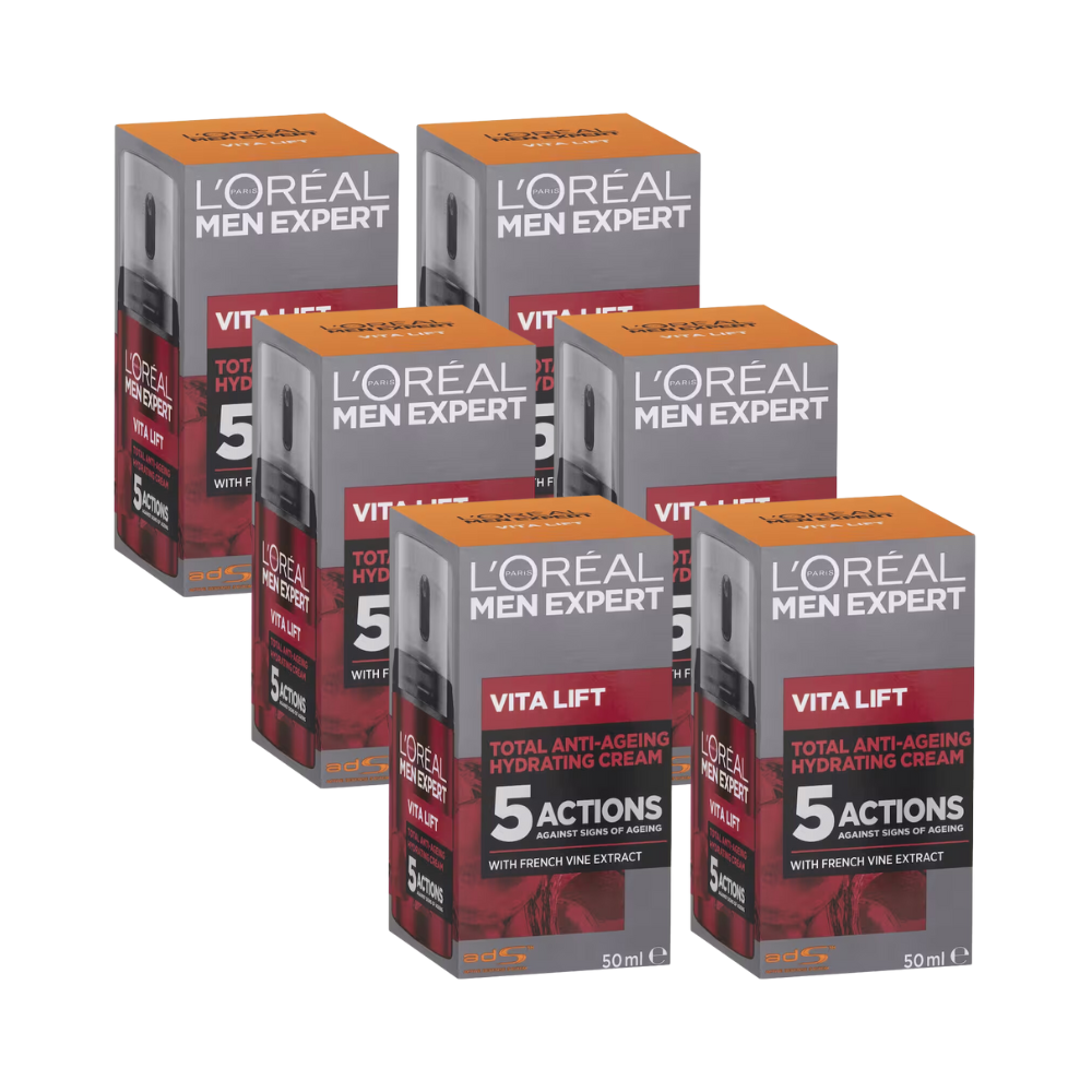 6 x L'Oreal Paris Men Expert Vita Lift Total Anti-Ageing Hydrating Moi ...