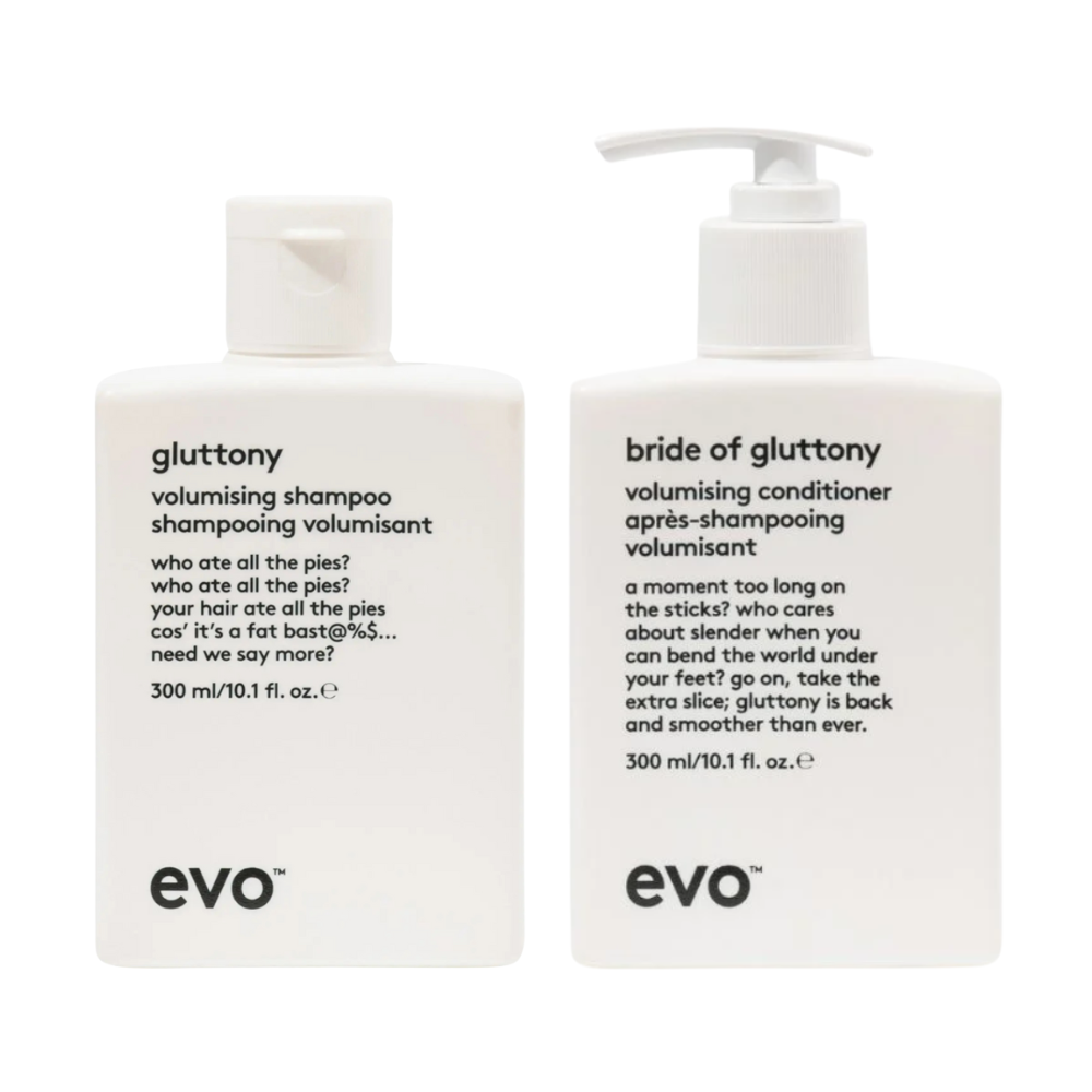 Evo Gluttony Volumising Shampoo & Conditioner 300mL Duo – On Trend Beauty