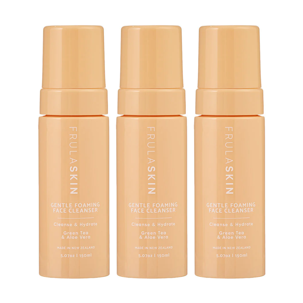 3 x Frula Skin Gentle Foaming Face Cleanser with Green Tea & Aloe Vera ...