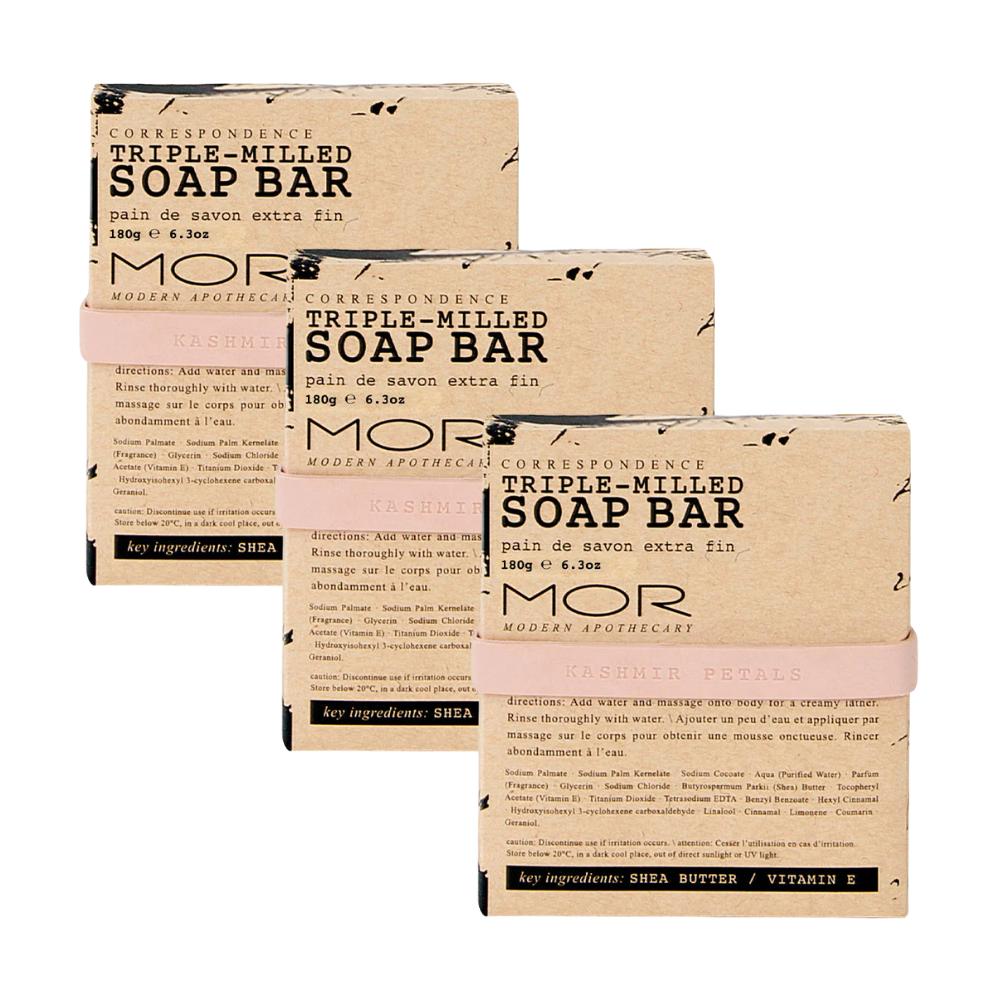 3 x MOR Boutique Correspondence Triple Milled Soap Bar 180g - Kashmir ...